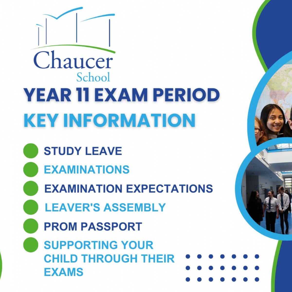 Chaucer School - Year 11 Exam Period - Key information